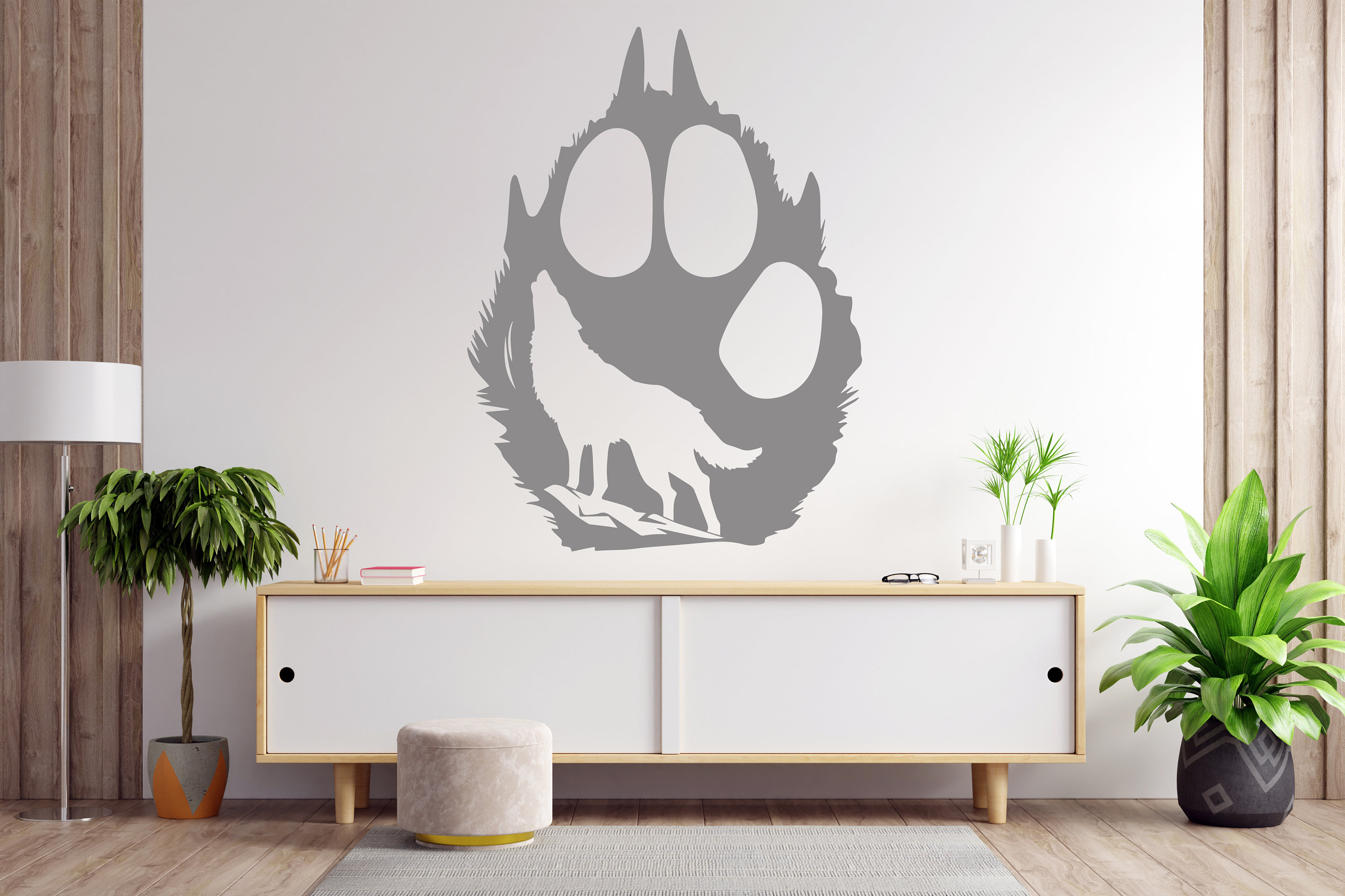 Wolf Paw Wall Decal Wolf Wall Art Wolf Paw Room Wall Decor - Etsy