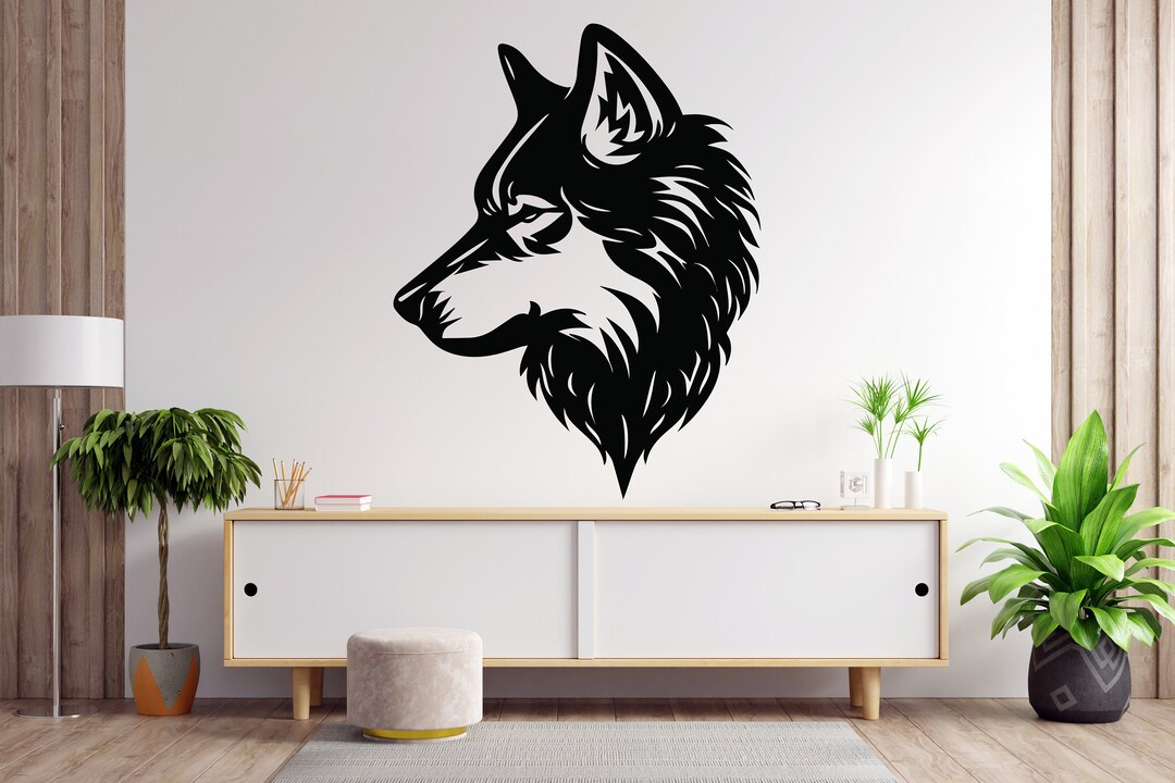 Wolf Wall Decal, Wolf Wall Art, Wolf Howling Room Wall Decor Wolf Room ...