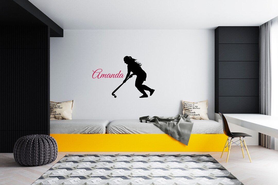 Field Hockey Girl Wall Decal Field Hickey Wall Sticker Field Hockey ...