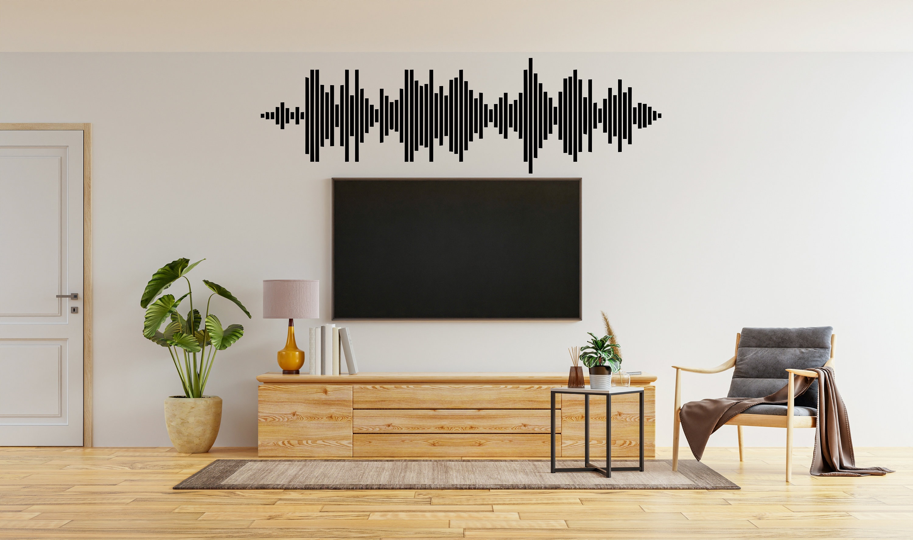Audio Wave Wall Decal Sound Wave Wall Sticker Music Wall Decor Vinyl ...