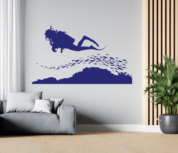 Scuba Diving Wall Decal Scuba Diving Wall Art Diver Wall | Etsy