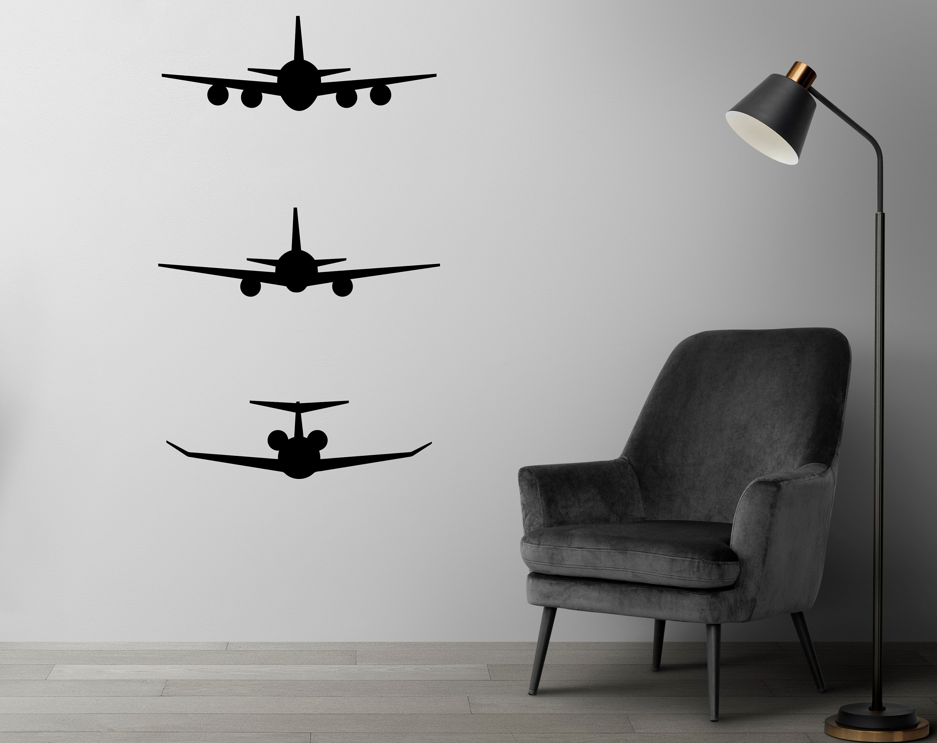 Airplane Wall Art Decal Vinyl Sticker Decals Aviaton Room - Etsy