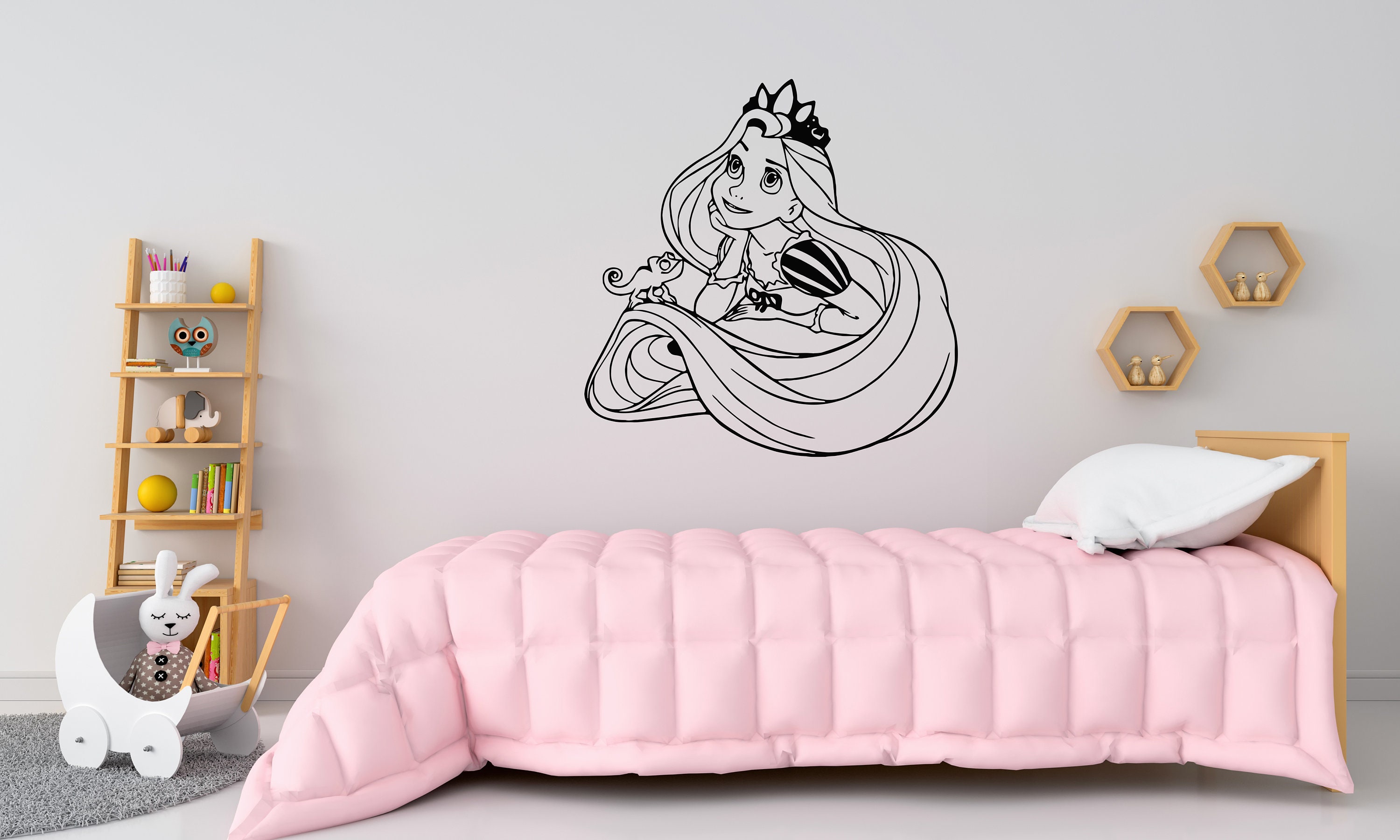 Princess Rapunzel Wall Decal Rapunzel Wall Decor Cartoon Wall - Etsy España