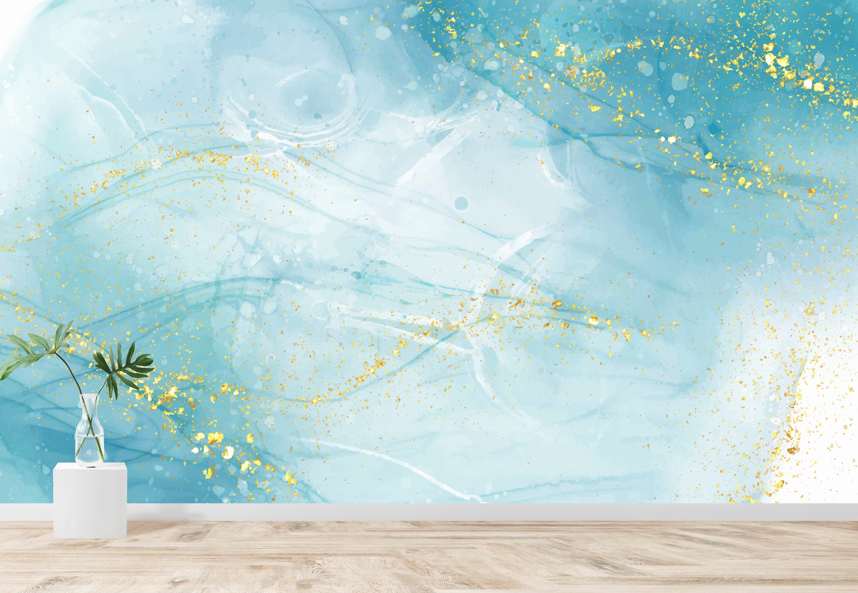 Marble Mural Mid Century Wall Decor Mural Room Mural Gifts | Etsy