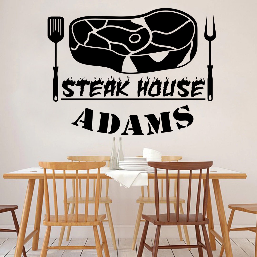 Grill Wall Decal Barbecue Wall Sticker Meat Wall Decal Vinyl Sticker ...