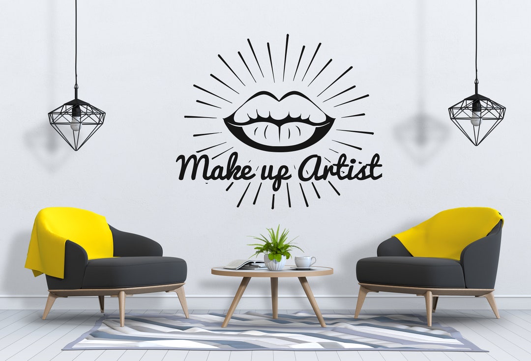 Makeup Wall Decal Makeup Artist Wall Sticker Cosmetics Lipstick Beauty ...