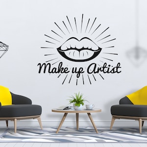 Makeup Wall Decal Makeup Artist Wall Sticker Cosmetics Lipstick Beauty ...