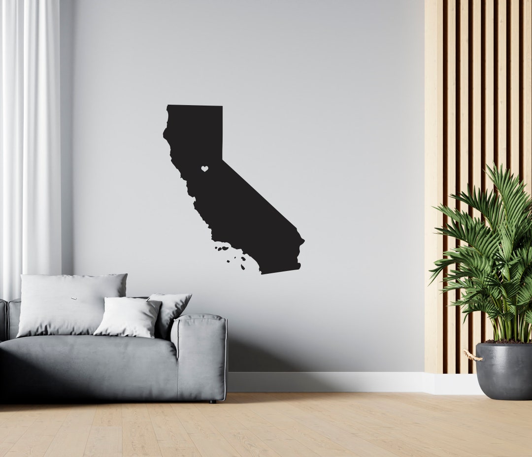CALIFORNIA US Map Wall Decal USA State Wall Decal Map Wall Sticker Sg ...