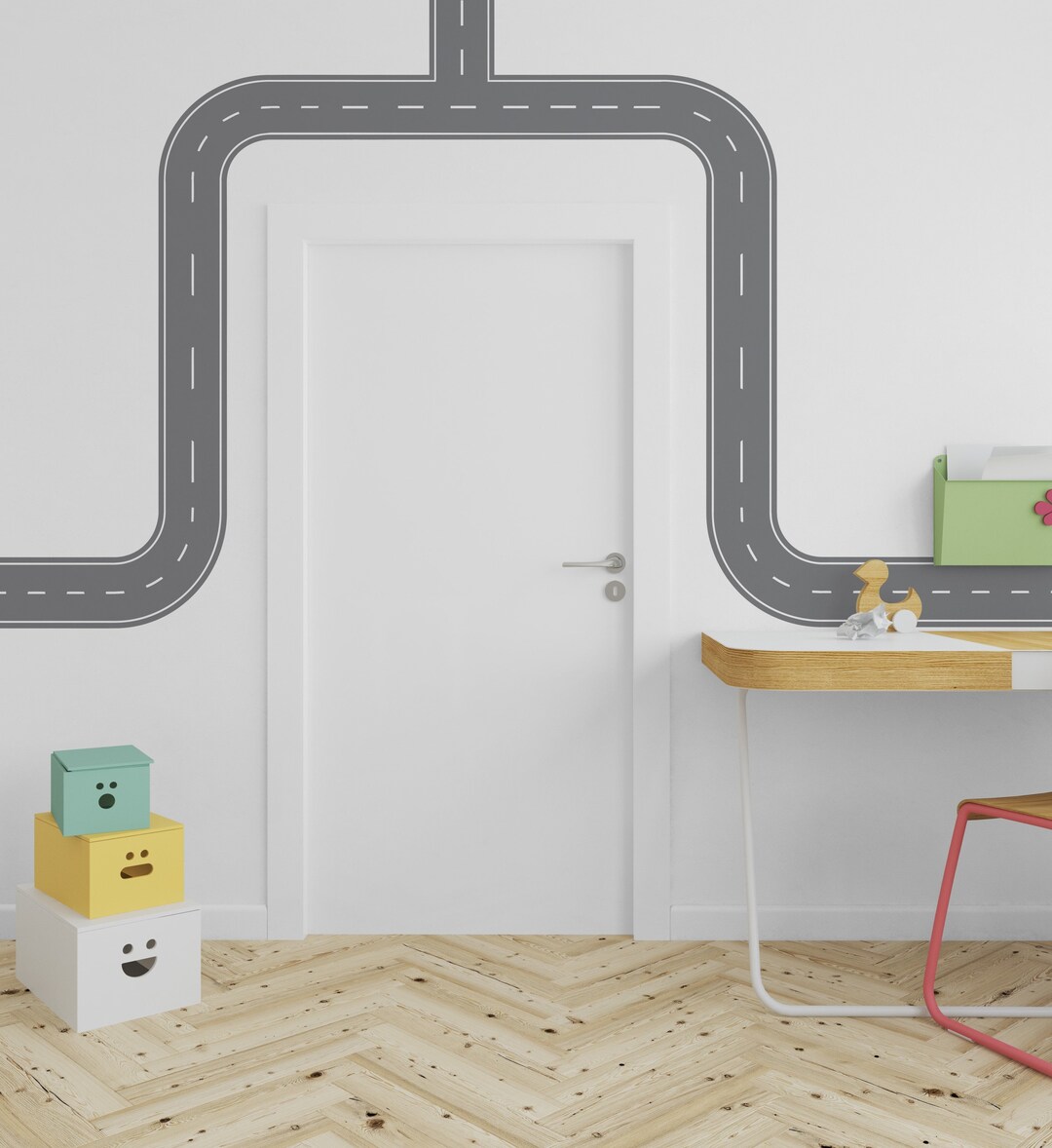 City Road Wall Decor, Transportation Wall Decal, Road Wall Decal, Road ...