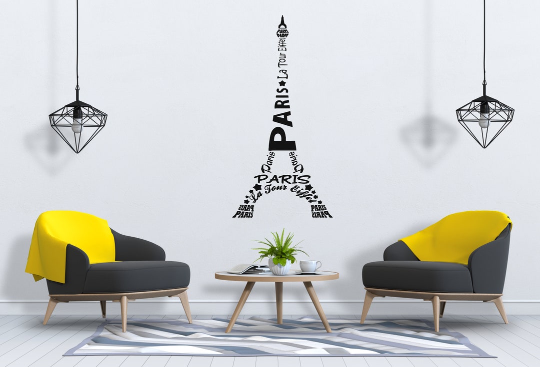 Paris Wall Decal Paris Skyline Wall Sticker Eiffel Tower Wall Art ...