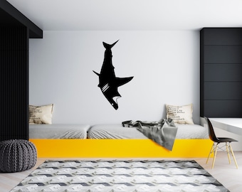 Shark Wall Decal Hammerhead Shark Wall Art Decor Ocean - Etsy