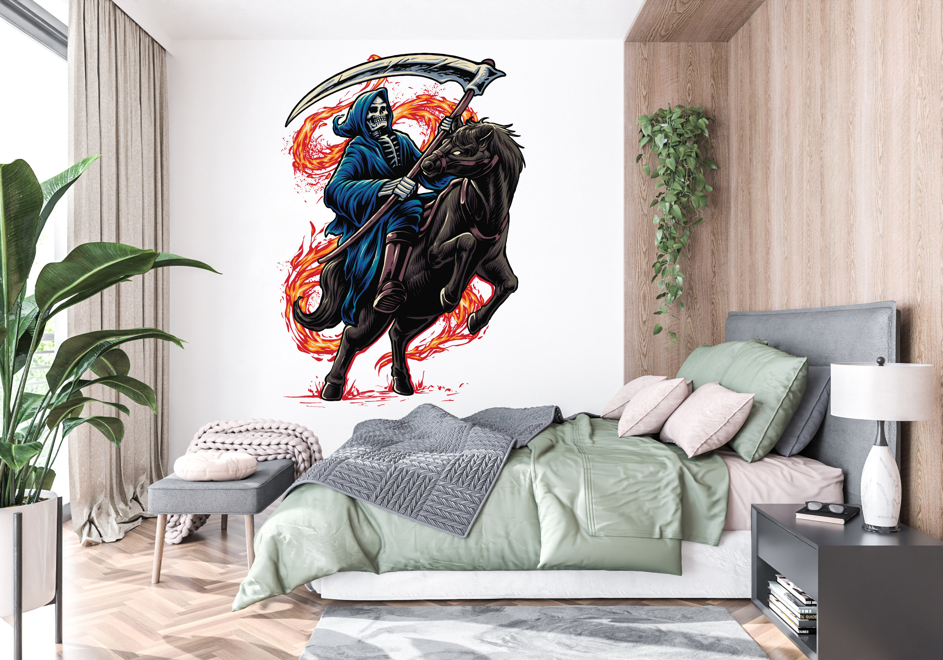 Grimm Reaper Wall Decal Grimm Reaper Wall Decor Skull Wall - Etsy Canada