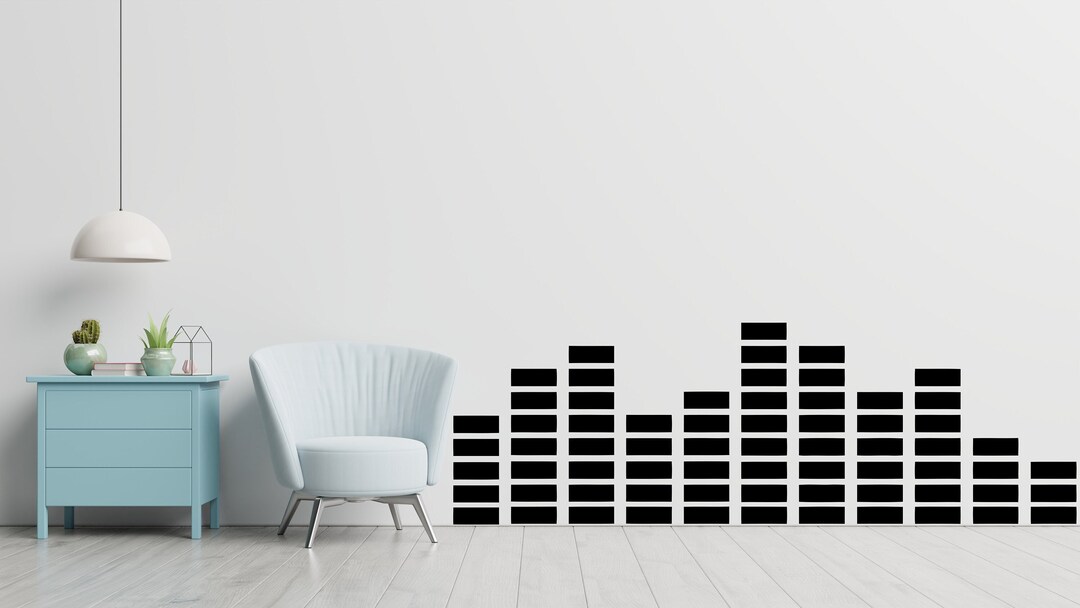 Music Equalizer Wall Decal Sound Wave Wall Sticker Music Wall Decor ...