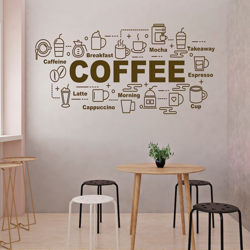 Coffee Wall Decal Coffee Window Sticker Decals for Coffee Shop SG 1177 ...