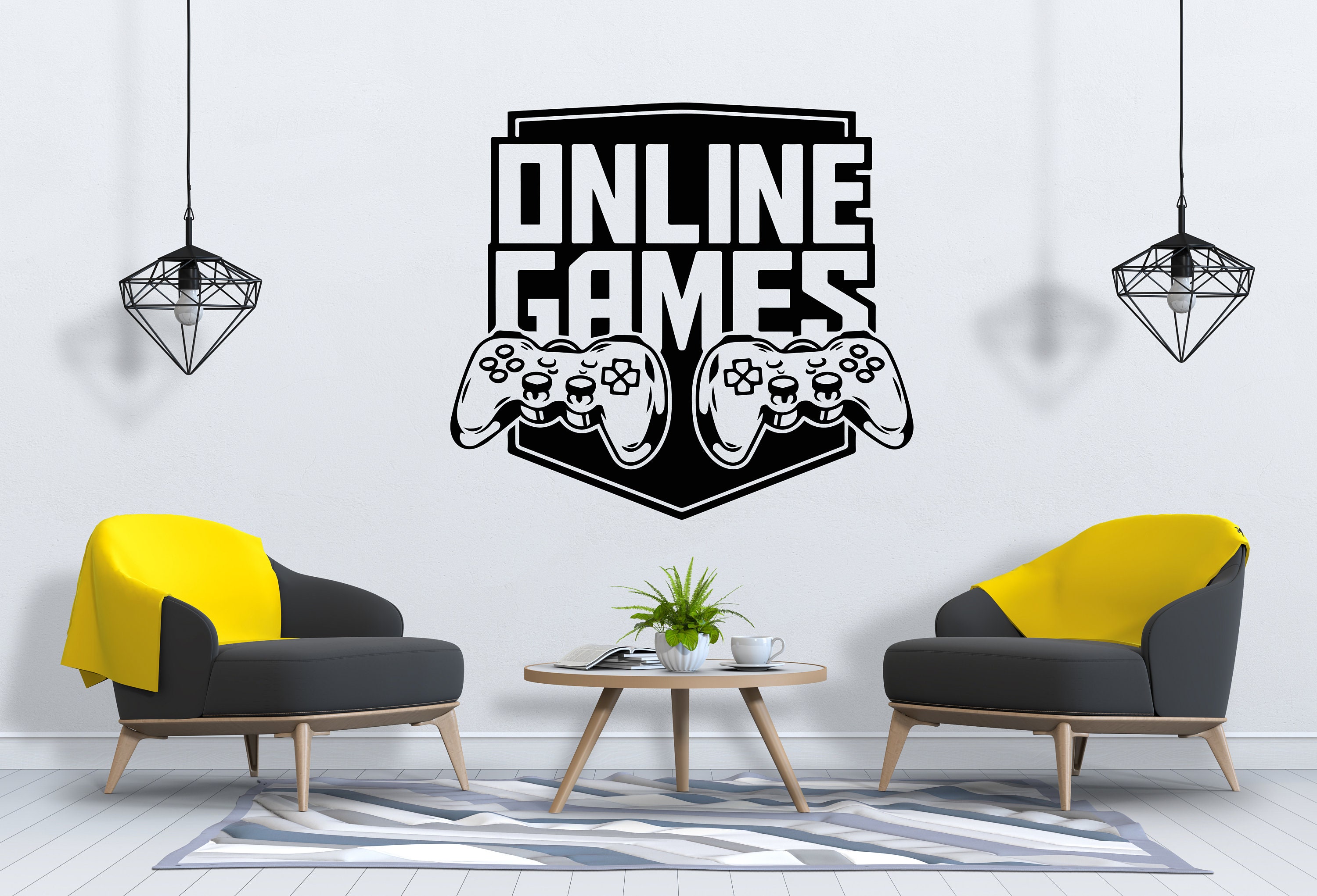 Gamer Wall Decal Video Games Wall Sticker Controller Wall | Etsy