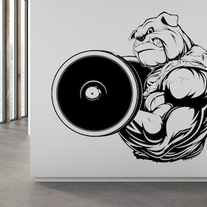 Gym Wall Decor Dog Bodybuilder Gym Stickers Fitness Wall Art Beast Gym ...