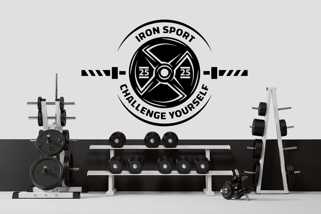 Fitness Wall Decal Gym Wall Art House Crossfit Wall Stickers Vinyl ...