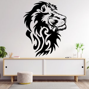 Lion Wall Decal, Lion Wall Art, Lion Wall Decor Lion Wall Sticker Lion ...