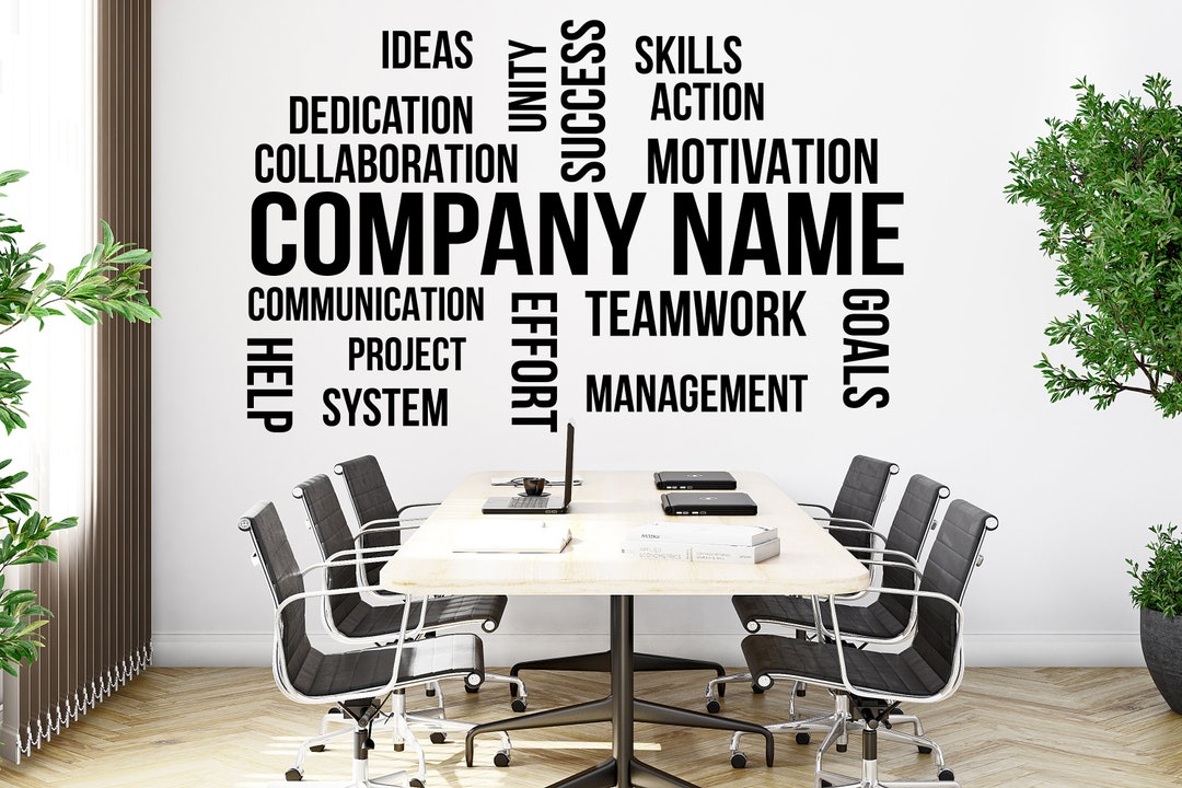 Company Name Custom Office Wall Decal, Office Wall Decor, Office Decals ...