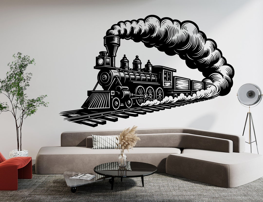 Train Wall Decal Train Wall Sticker Train Art Train Wall Vinyl Wall ...