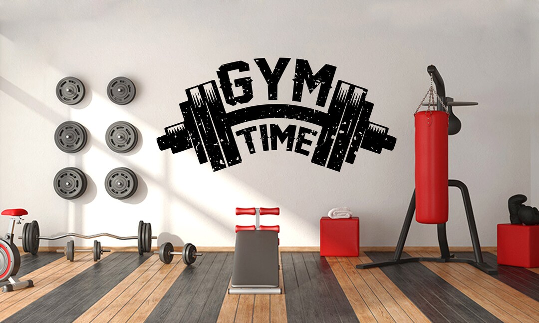 Gym Time Stickers Decals Fitness Wall Art Gym Wall Decor Home Fitness ...