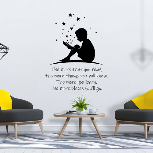 Books Wall Decal Reading Wall Decal Library Wall Decal Book - Etsy