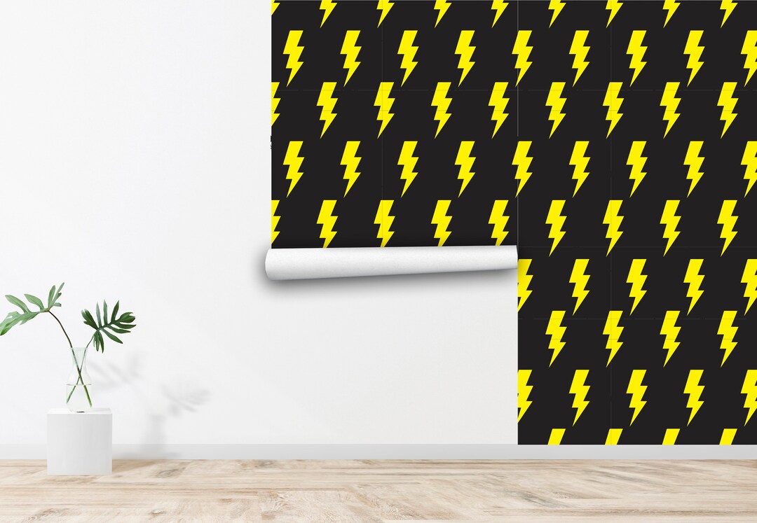 Lightning Bolt Wallpaper Lightning Bolt Wall Decal Lightning Fabric ...