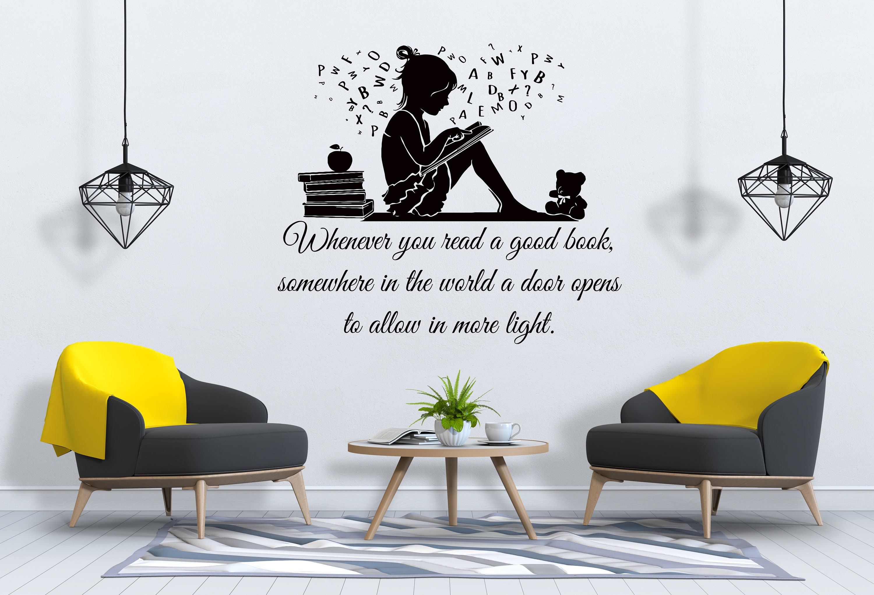 Books Wall Decal Reading Wall Decal Library Wall Decal Book - Etsy