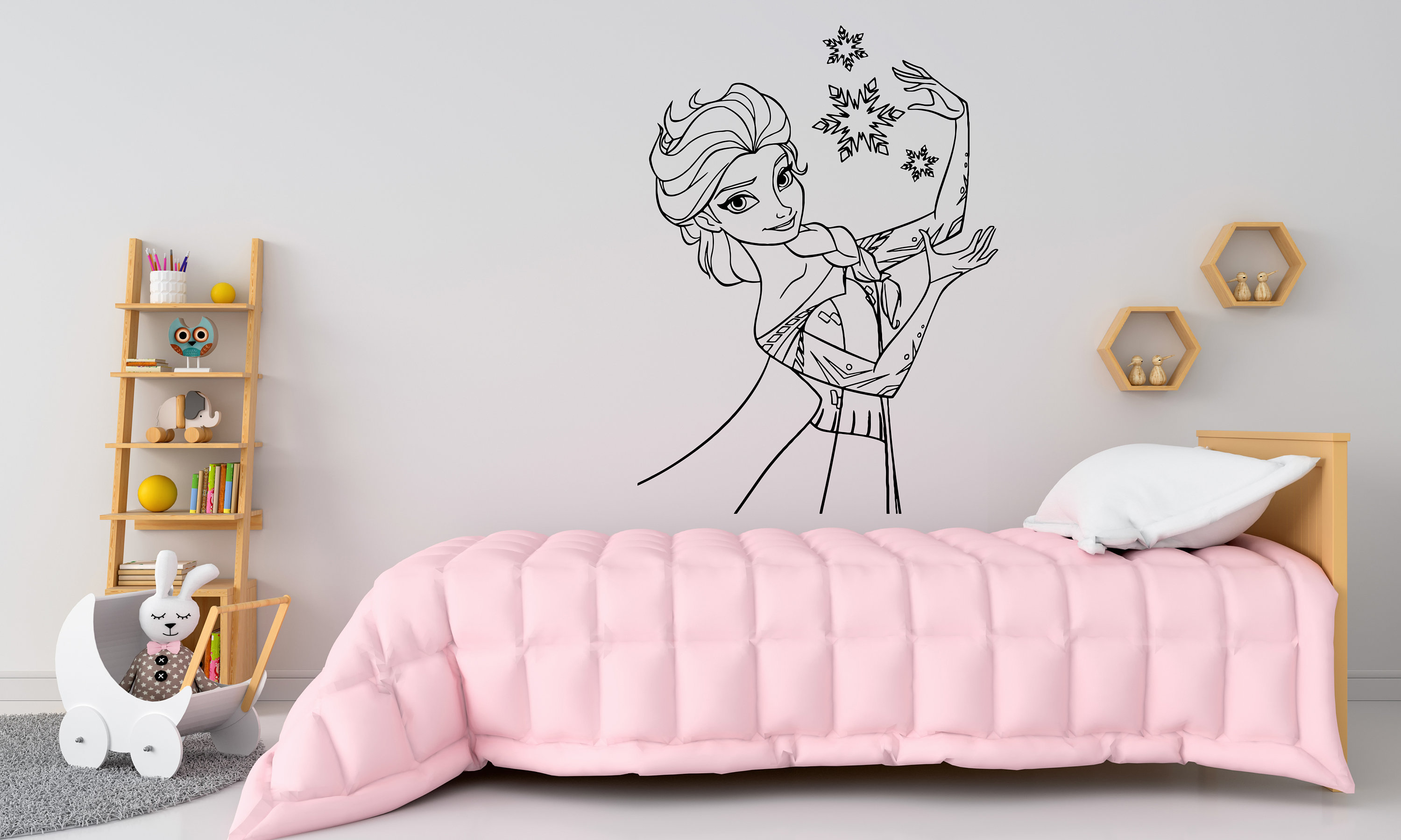 Princesa Elsa y Anna Calcomanía de pared congelada Decoración de pared ...