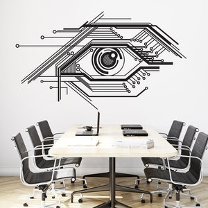 Circuit Board Office Wall Decal, Technology Vinyl Wall Art Decals ...
