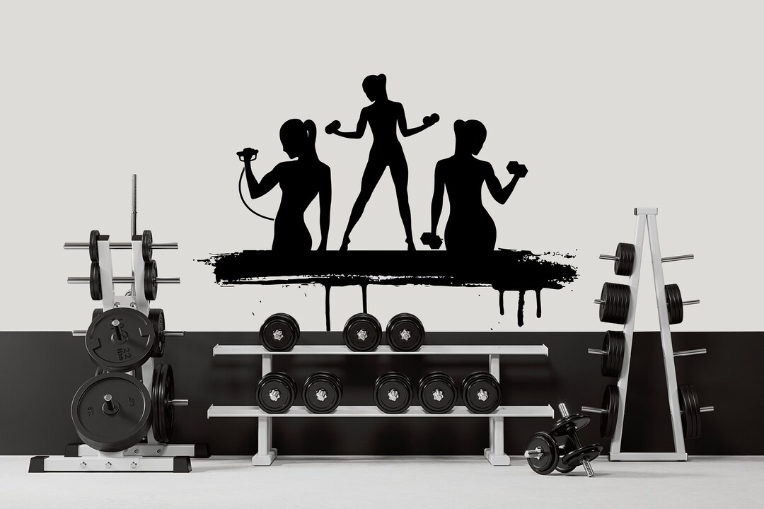 Fitness Wall Decal Gym Wall Art Crossfit Wall Stickers Vinyl Decals ...