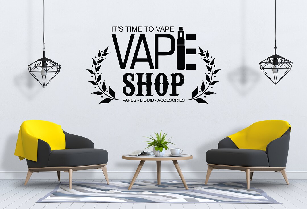 Vaping Wall Decal Vape Wall Sticker Smoke Shop Wall and Window Decor ...