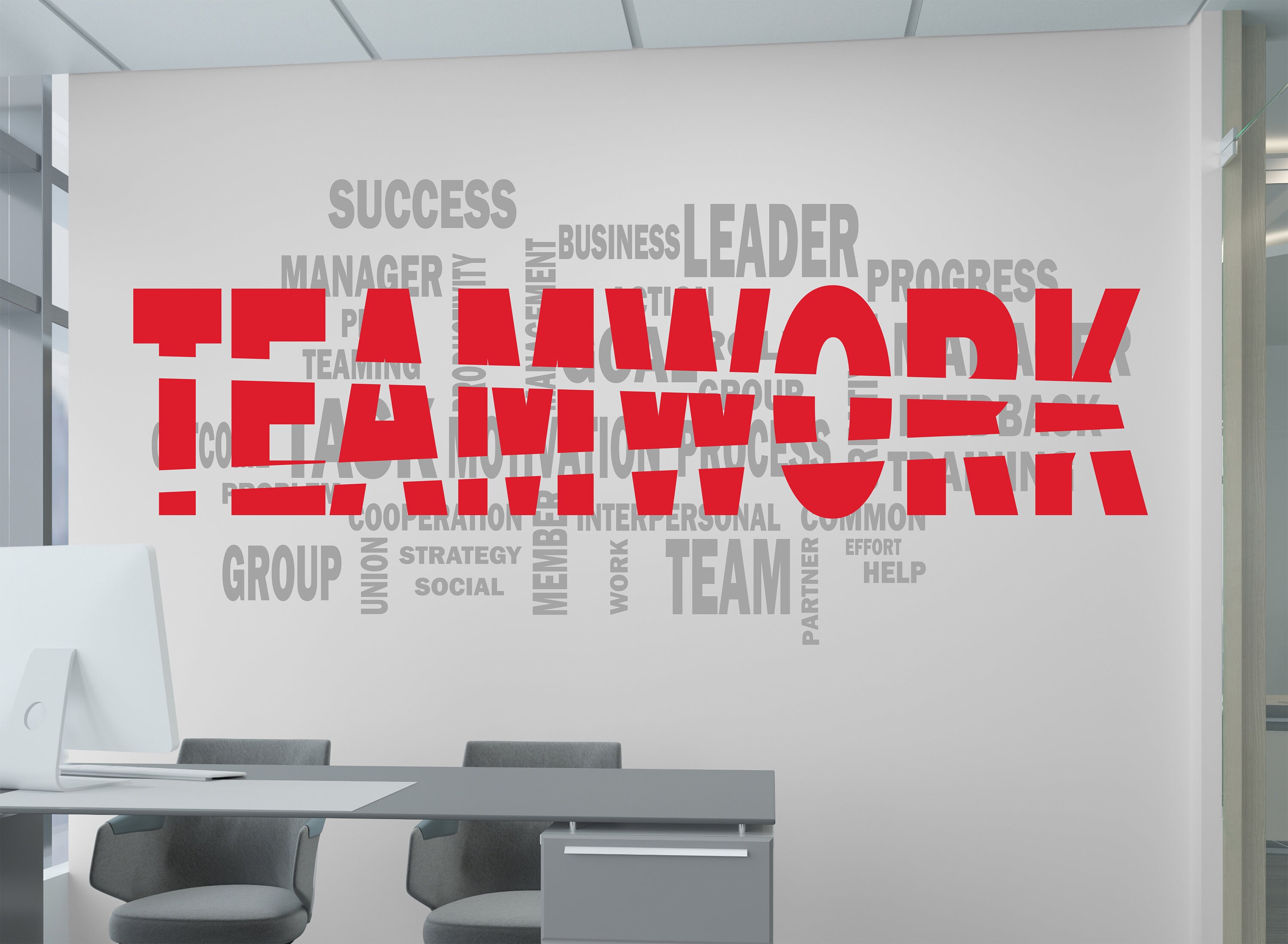 Teamwork Office Wall Decal Motivation Teamwork Success Idea - Etsy