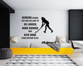 Field Hockey Girl Wall Decal Field Hickey Wall Sticker - Etsy