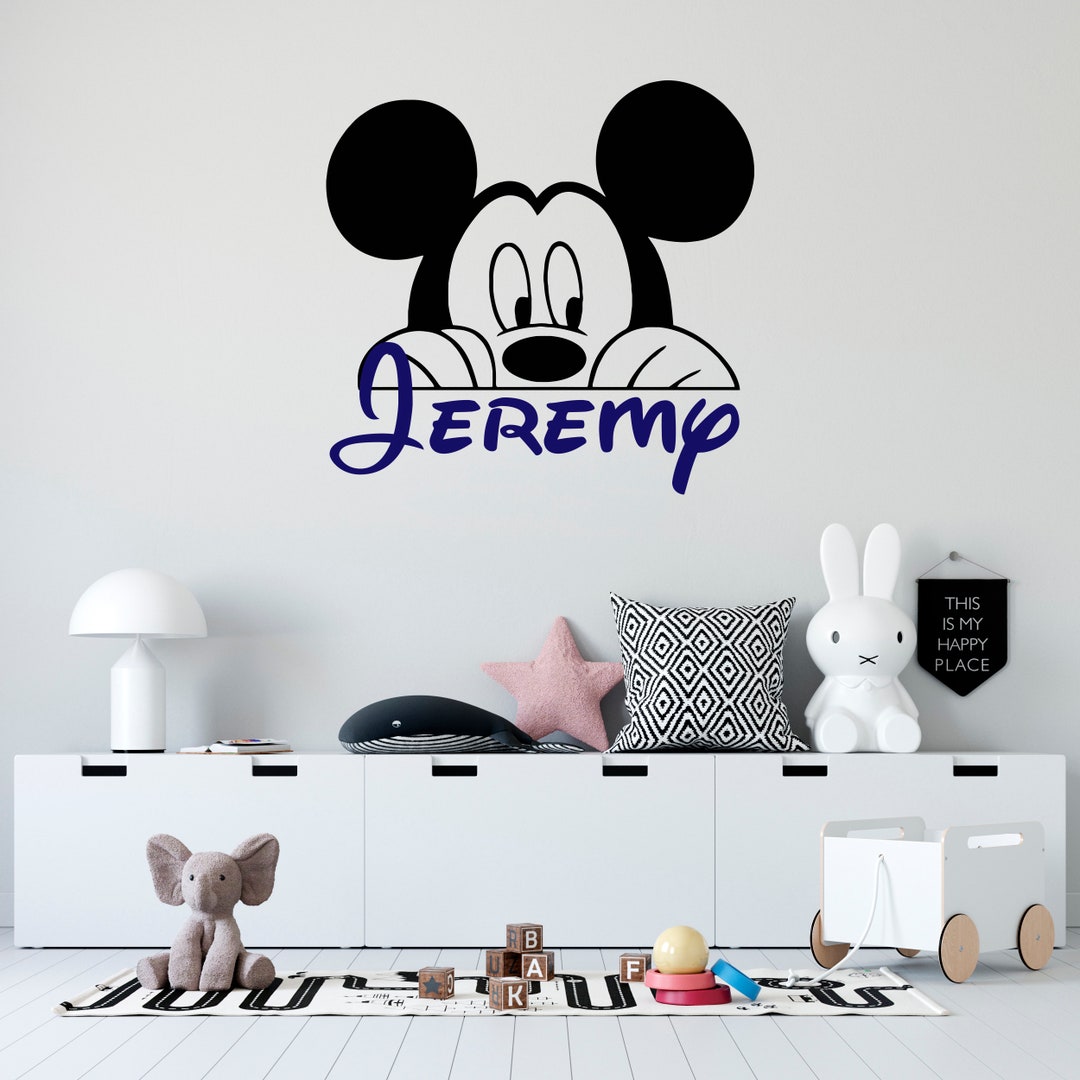Personalized Name Wall Decal Mickey Mouse Wall Decal Custom Name Wall ...