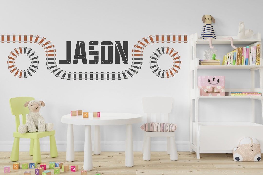 Personalized Name Railroad Track Wall Vinyl Stickers Train Track Wall ...