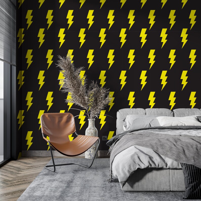 Lightning Bolt Wallpaper Lightning Bolt Wall Decal Lightning - Etsy
