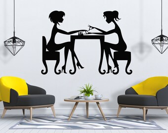 Nail Salon Wall Decal Manicure Pedicure Window Sticker Nail | Etsy