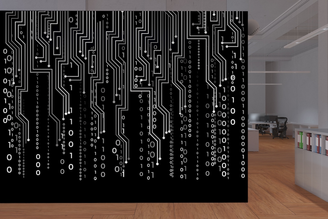 Circuit Board Binary Code Wall Decal, Technology Vinyl Wall Art Decals ...