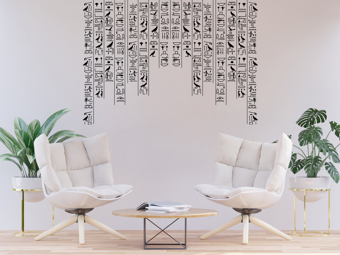 Egyptian Hieroglyphs Wall Art Mural, Hieroglyphs Wall Sticker Decor ...