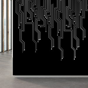 Circuit Board Office Wall Decal, Technology Vinyl Wall Art Decals ...