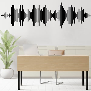 Audio Wave Wall Decal Sound Wave Wall Sticker Music Wall Decor Vinyl ...