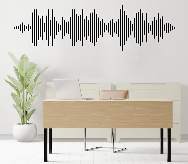 Audio Wave Wall Decal Sound Wave Wall Sticker Music Wall Decor - Etsy