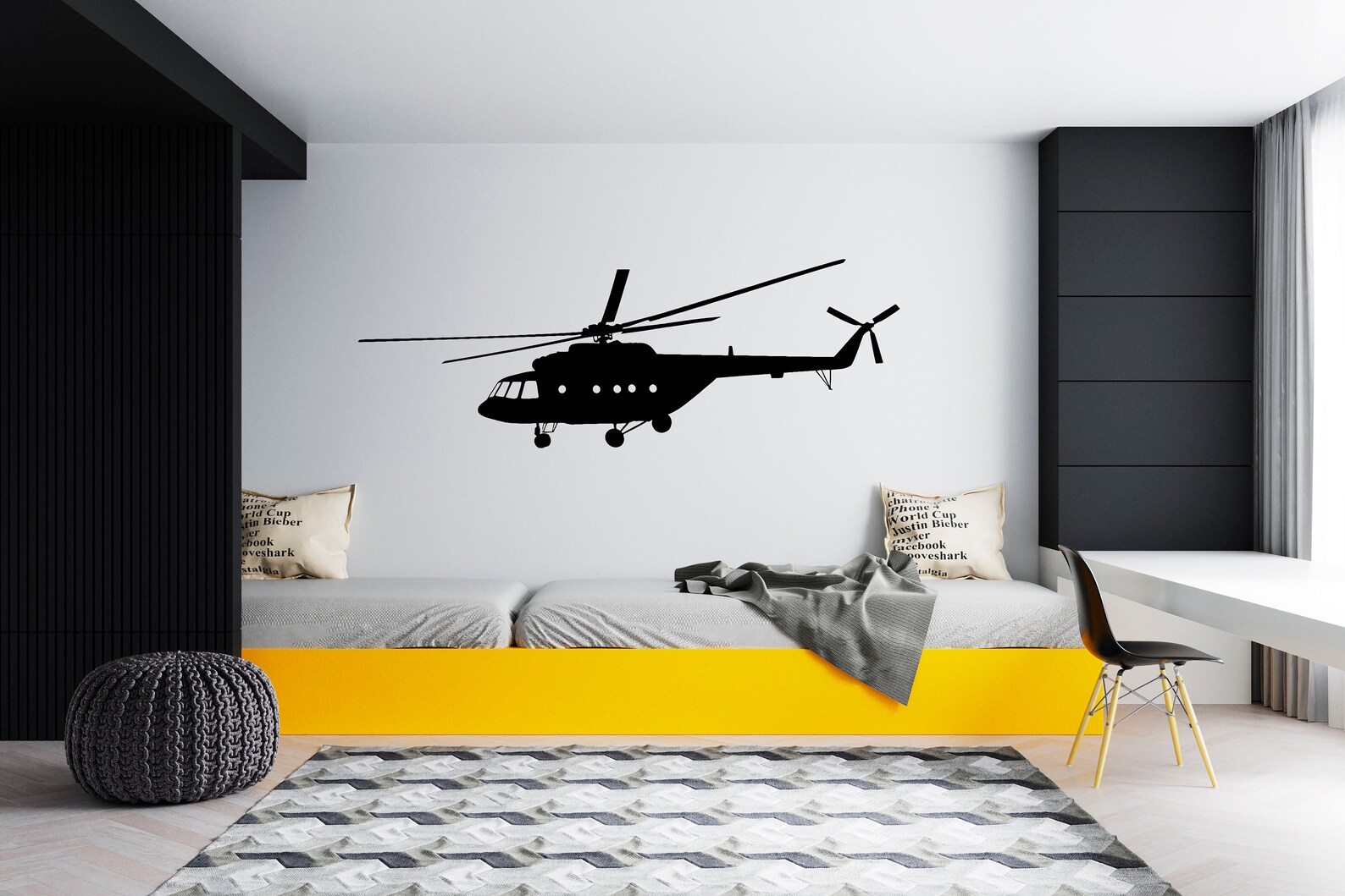 Helicopter Wall Decal Helicopter Wall Sticker Helicopter Wall Decor ...
