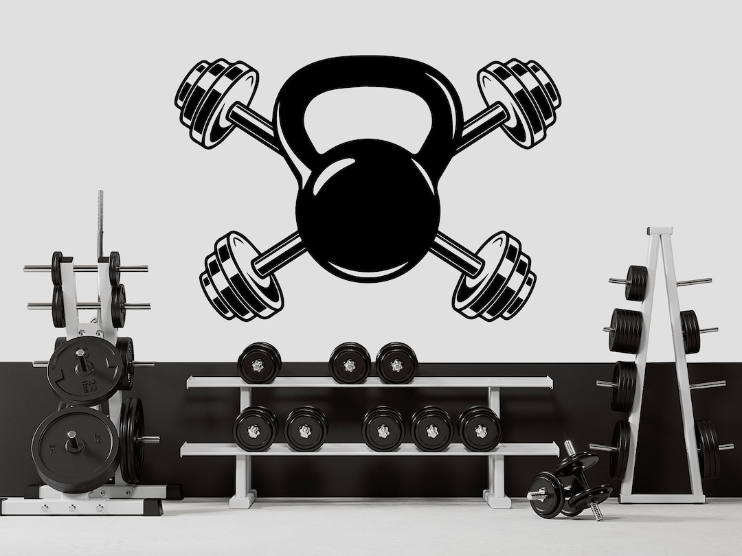 Fitness Wall Decal Gym Wall Art House Crossfit Wall Stickers Vinyl ...