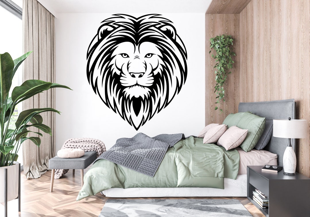 Lion Wall Decal, Lion Wall Art, Lion Wall Decor Lion Wall Sticker Lion ...