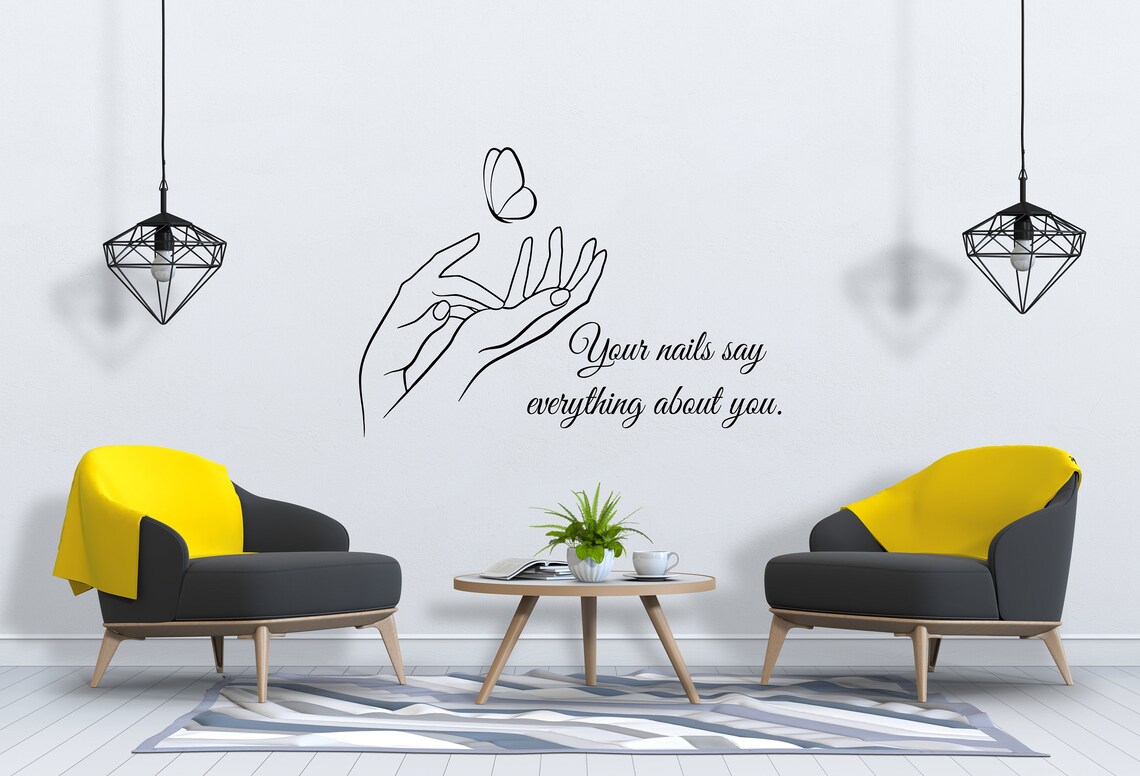 Nail Salon Wall Decal Manicure Pedicure Window Sticker Nail - Etsy