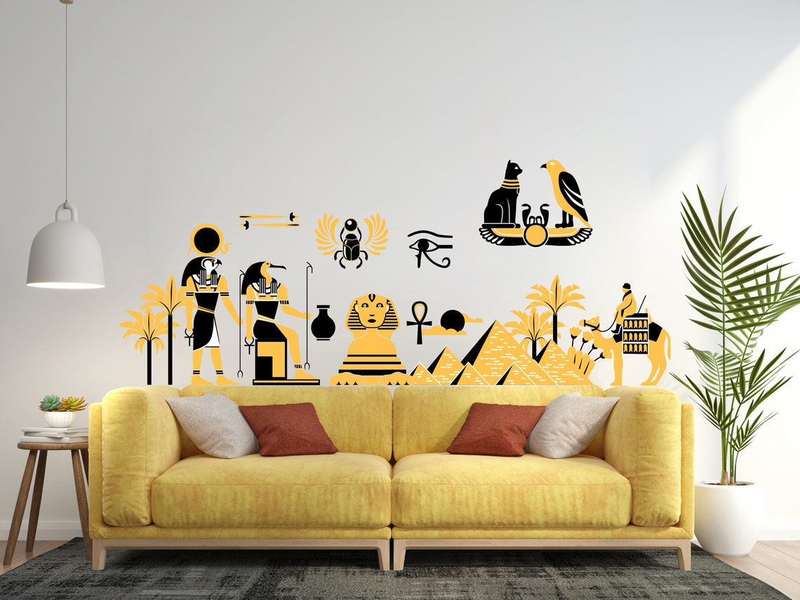 Egyptian Wall Art, Ancient Egypt Decals, Gods of Ancient Egypt, Pyramid ...