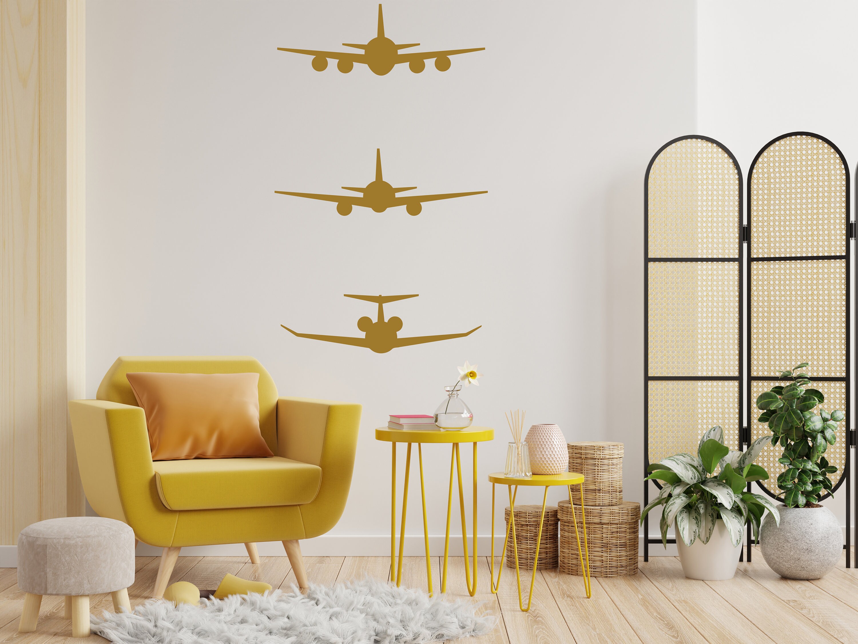 Airplane Wall Art Decal Vinyl Sticker Decals Aviaton Room - Etsy