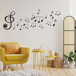 Music Wall Decor Notes Vinyl Music Wall Art Music Wall Decal Music ...